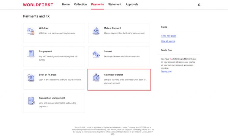 How to set up automatic transfers for recurring payments | WorldFirst UK