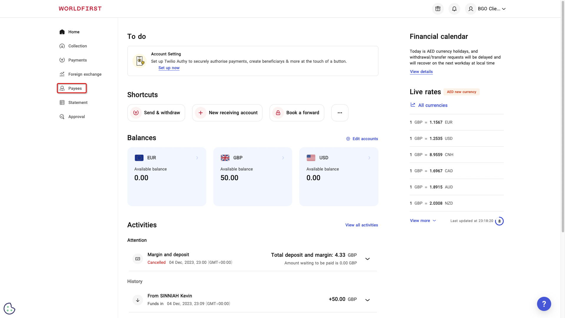 How to add a payee | WorldFirst UK | International Foreign Currency ...
