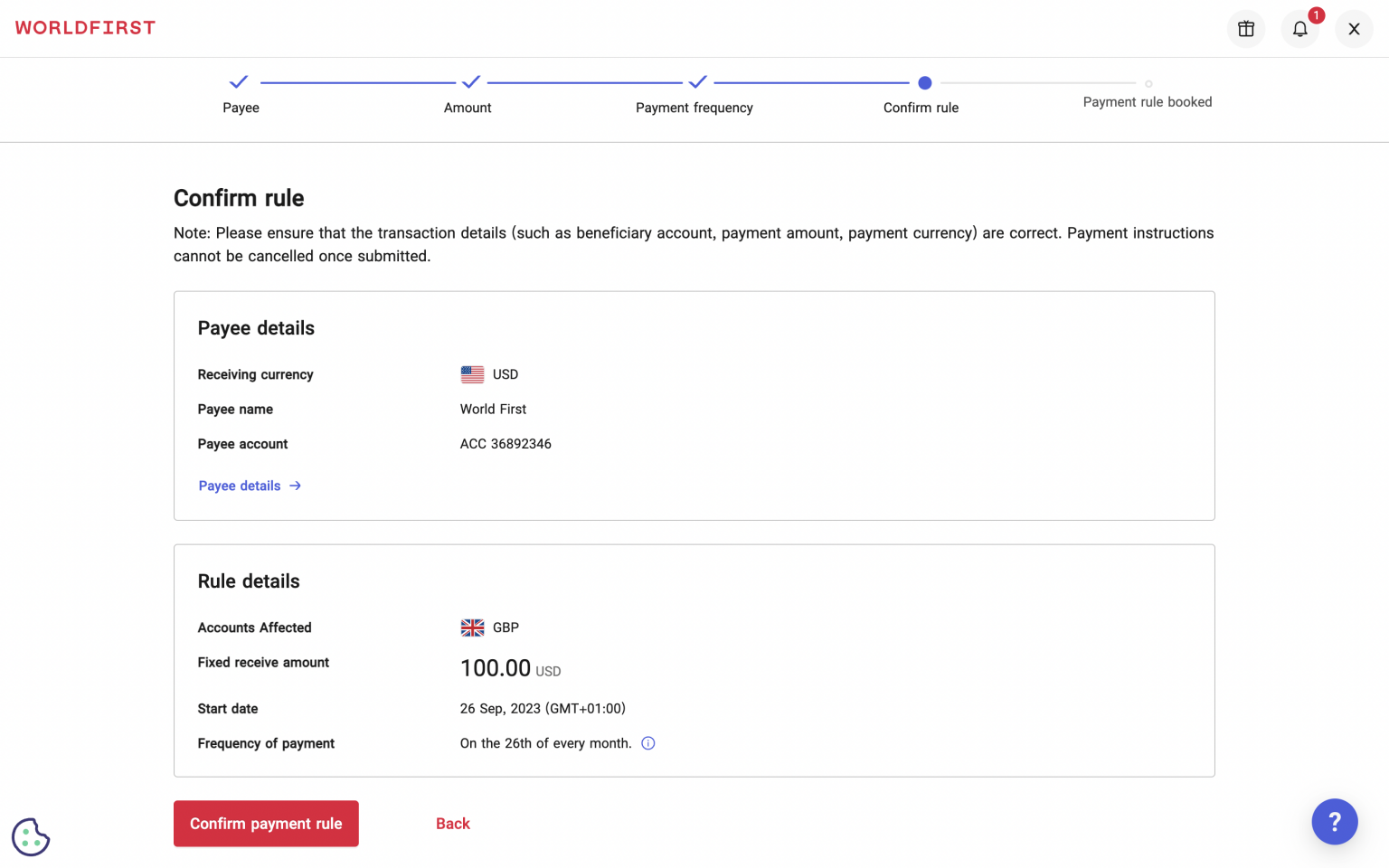 How to set up automatic transfers for recurring payments